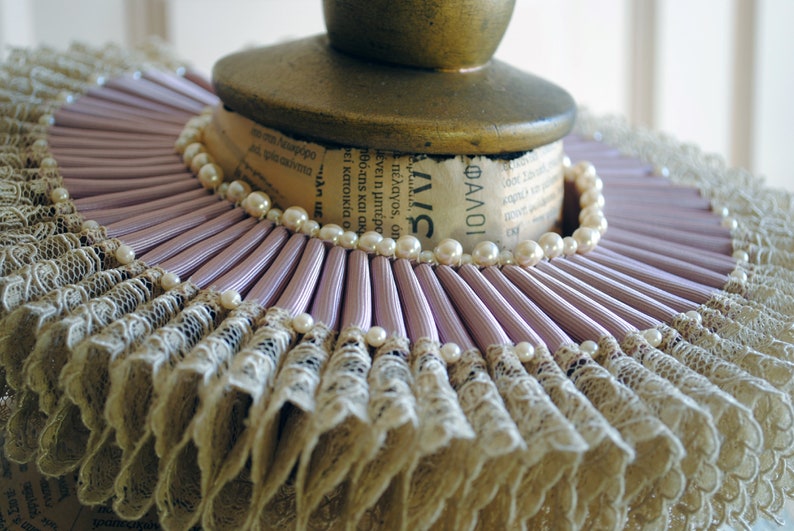 Lilac Elizabethan Collarhistorical Elizabethan Ruff With Lace - Etsy
