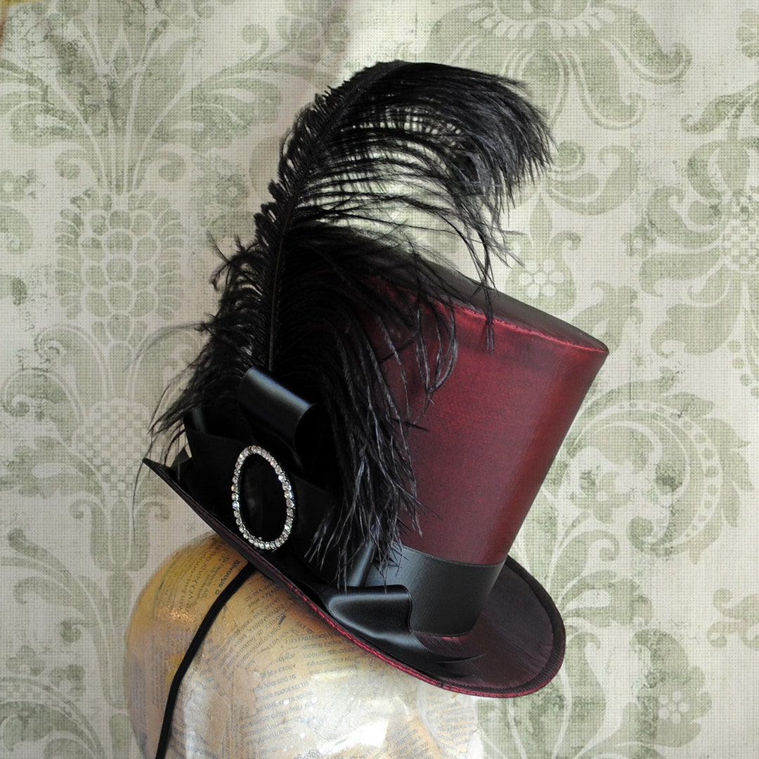 Victorian Ladies Top Hat,gothic Burgundy Top Hat for Women,black,blue ...