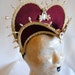 Tudors Headdress,royal Renaissance Headpiece,burgundy & Gold Attifet ...