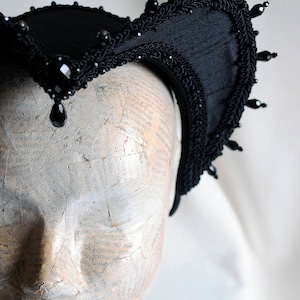 Gothic Vampire Headpiece,festival Headpiece,black Tudors Headdress,dark ...
