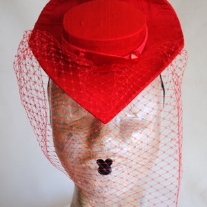 Valentine Mini Hat,red Heart Shaped Hat With Veil,christmas Tear-drop ...