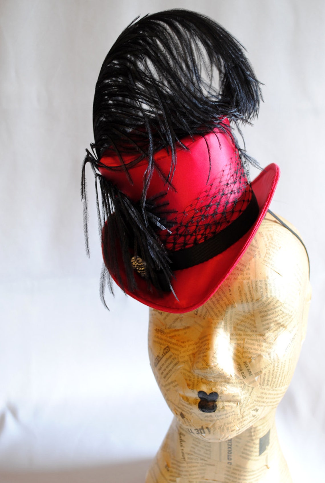 Burlesque Mini Top Hat in Fuchsia,victorian Cabaret Ladies Hat ...