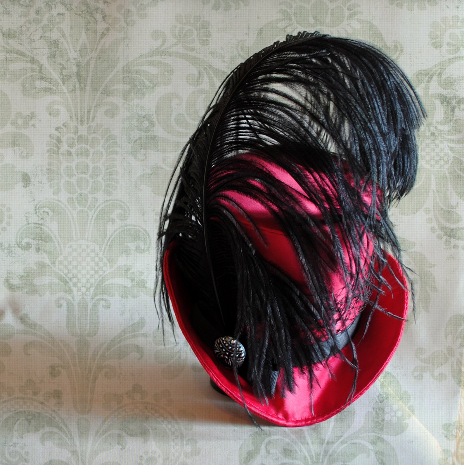 Burlesque Mini Top Hat in Fuchsia,victorian Cabaret Ladies Hat ...