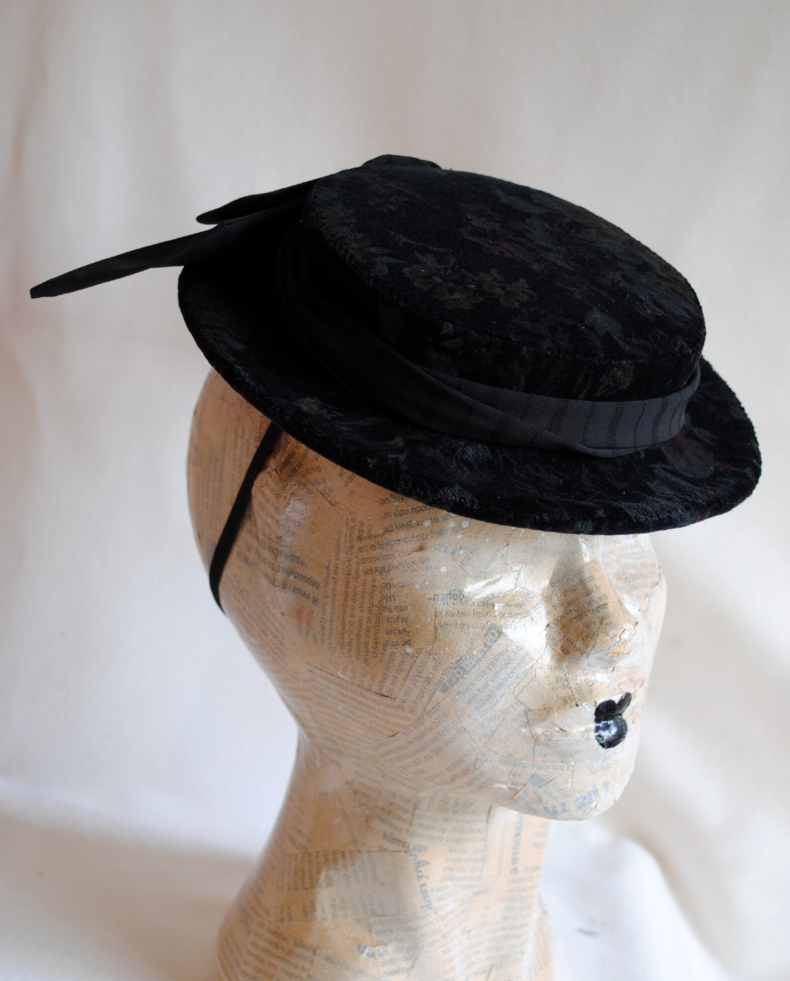 Gothic Lolita Mini Hatblack Victorian Hatboater Hat With | Etsy