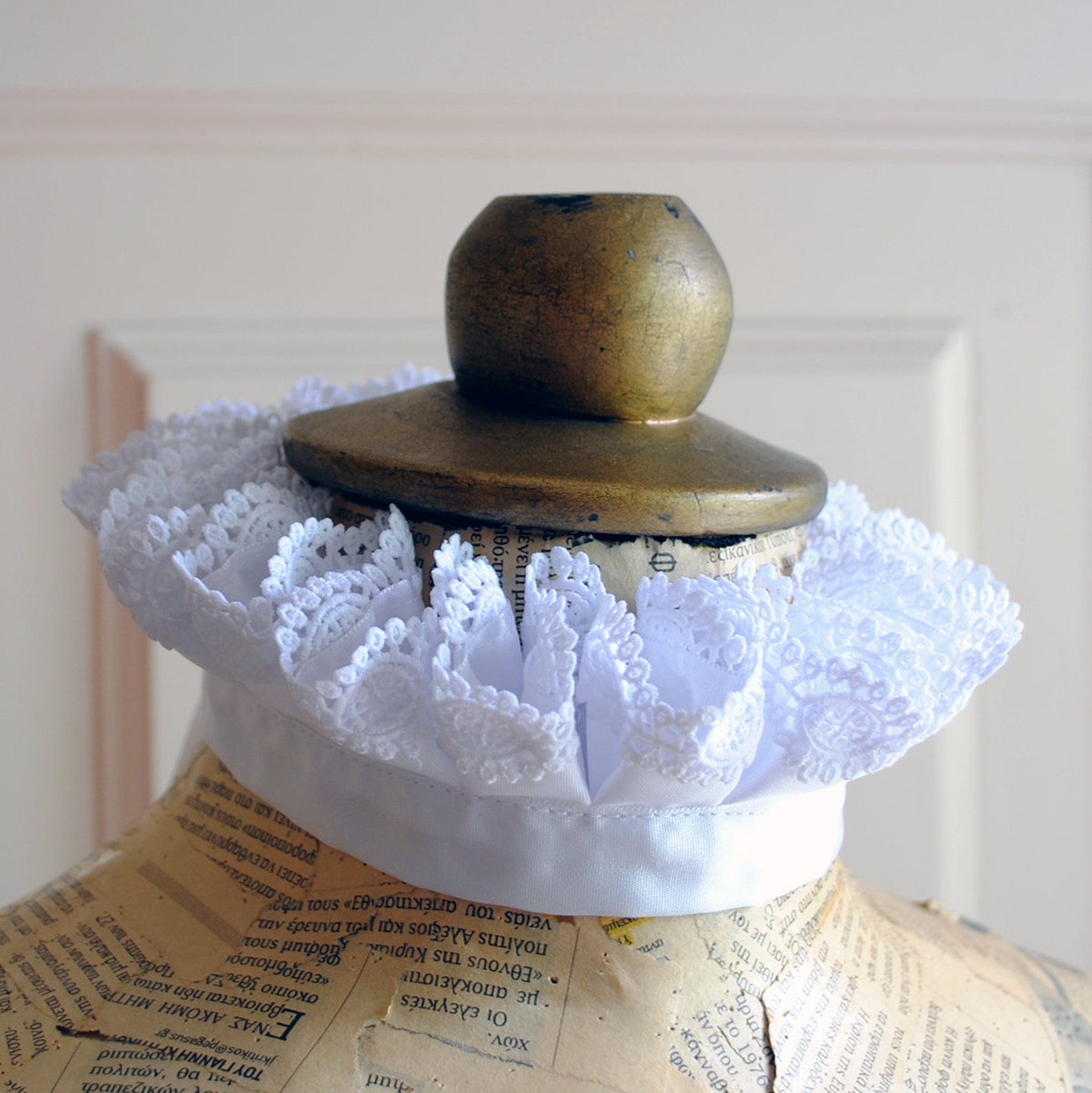 Men's Elizabethan Collar With Lace,white Renaissance Costume Ruff ...