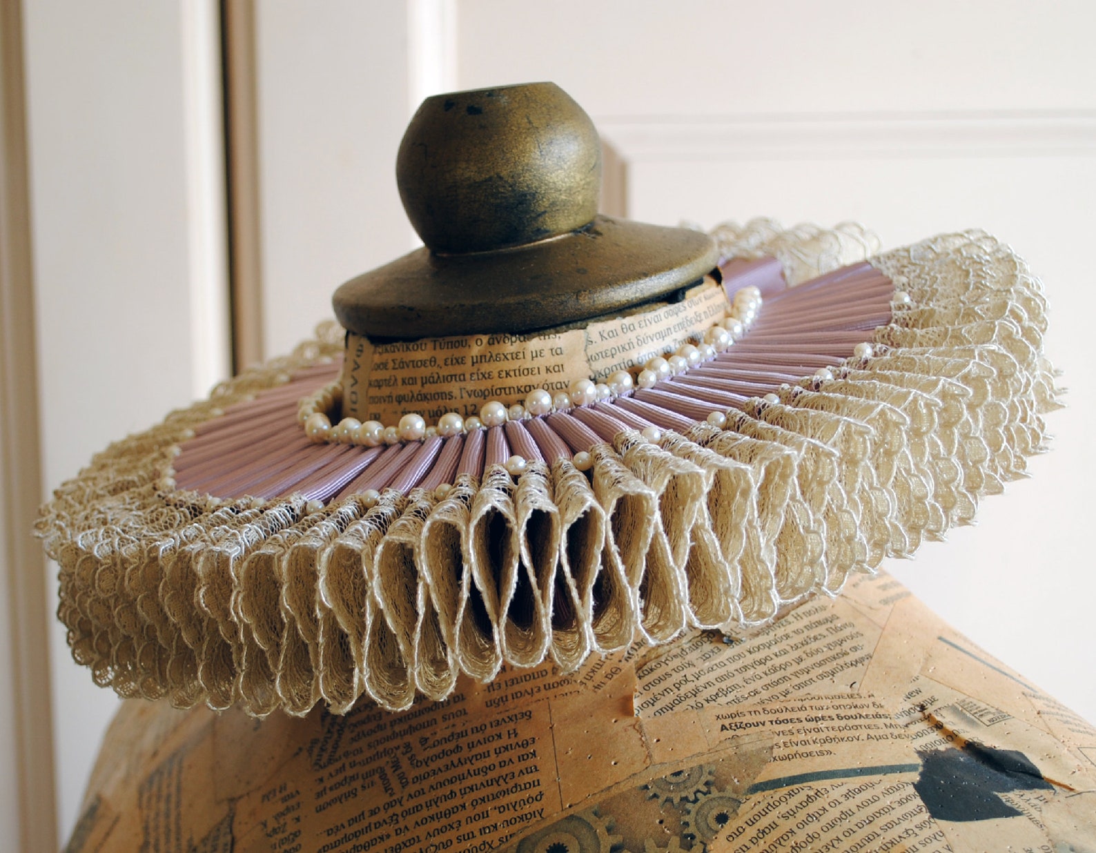 Lilac Elizabethan Collarhistorical Elizabethan Ruff With Lace | Etsy