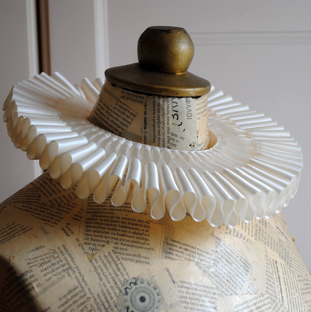 Organza Elizabethan Ruff With Satin Edge,ivory,white,renaissance ...