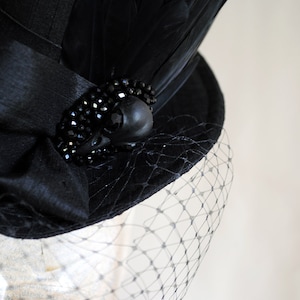 Gothic Mini Top Hat With Raven Wing,edgar Allan Poe Ladies Hat With ...