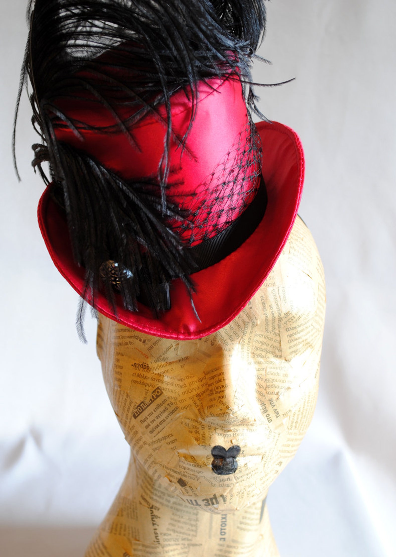 Burlesque Mini Top Hat in Fuchsia,victorian Cabaret Ladies Hat ...