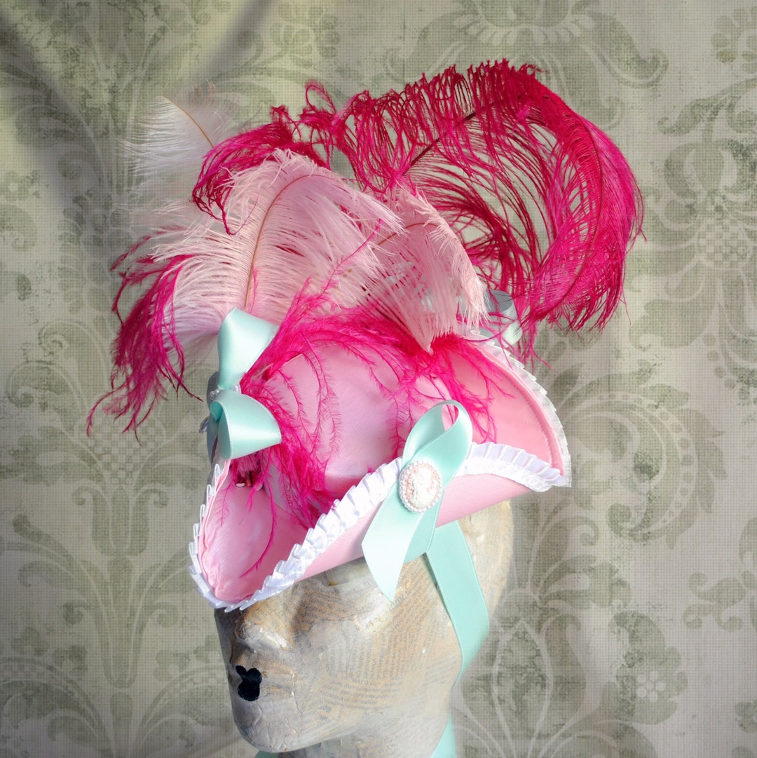 Rococo Mini Tricorn Hat,pink Marie Antoinette Hat,gothic Lolita Hat ...