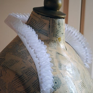 White Elizabethan Standing Collar,elizabethan Ruff,renaissance Wedding ...