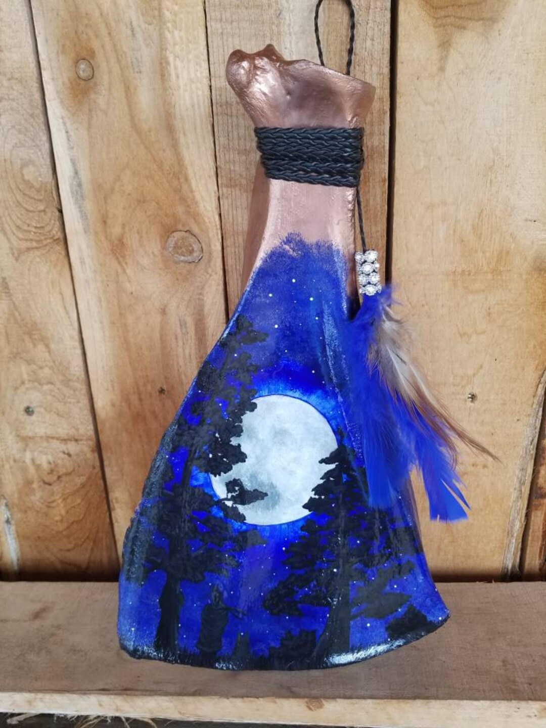 Hand Painted Copper Elk Scapula Wall Hanging Art - Etsy