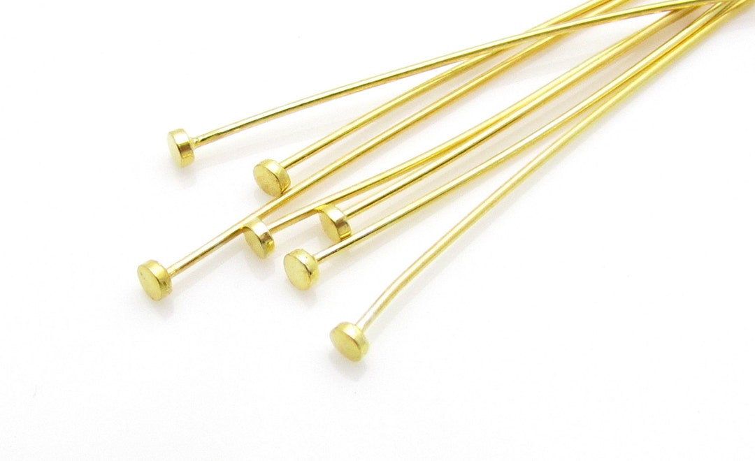 24k Gold Over Sterling Silver Flat Head Pin, 24ga, 50mm, 10 Pcs - Etsy
