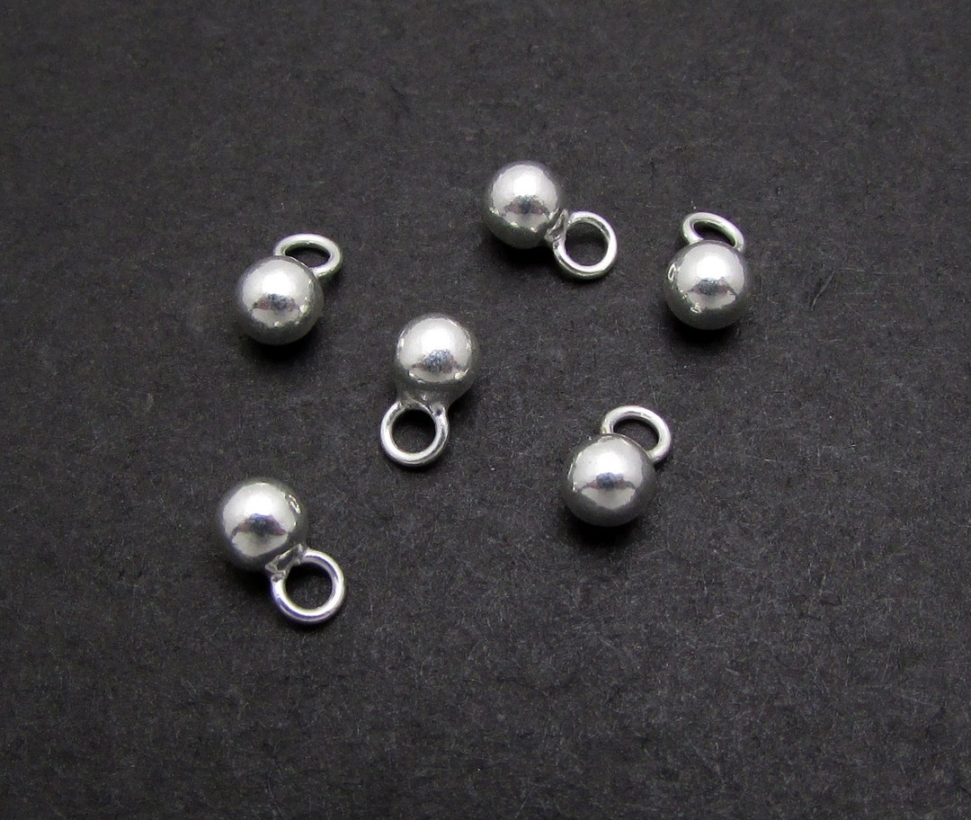 10 Pcs, Ball Size 3mm, Round Ball Drops, Sterling Silver Charms - Etsy