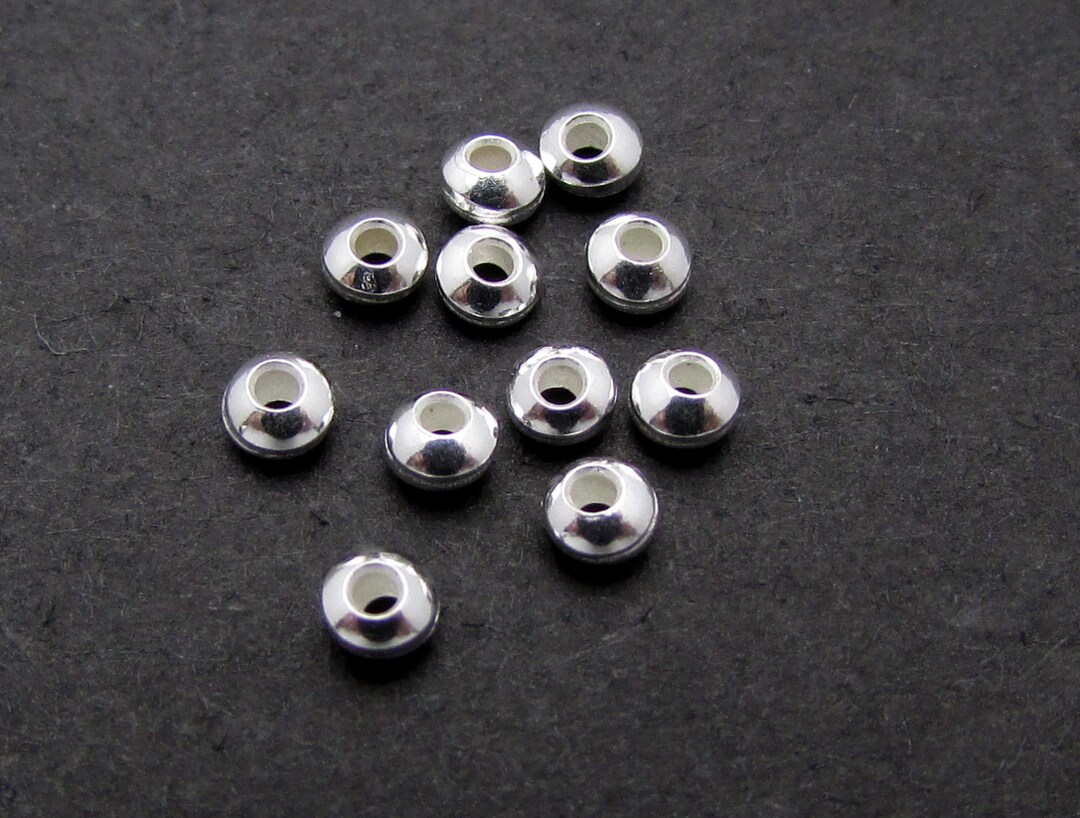 3mm Sterling Silver Disc Beads - Etsy