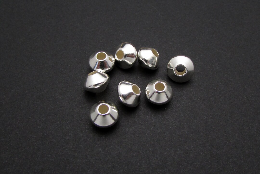 NEW - 10 Pcs, 4mm, Sterling Silver Disc Beads - Etsy