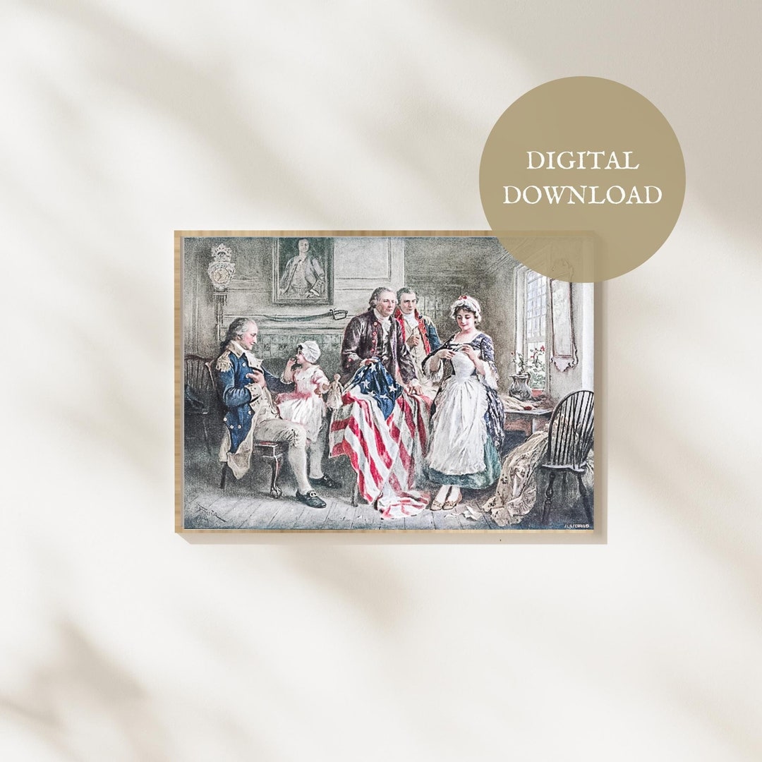 Patriotic Art Print I American Flag Home Decor I Betsy Ross Flag I ...