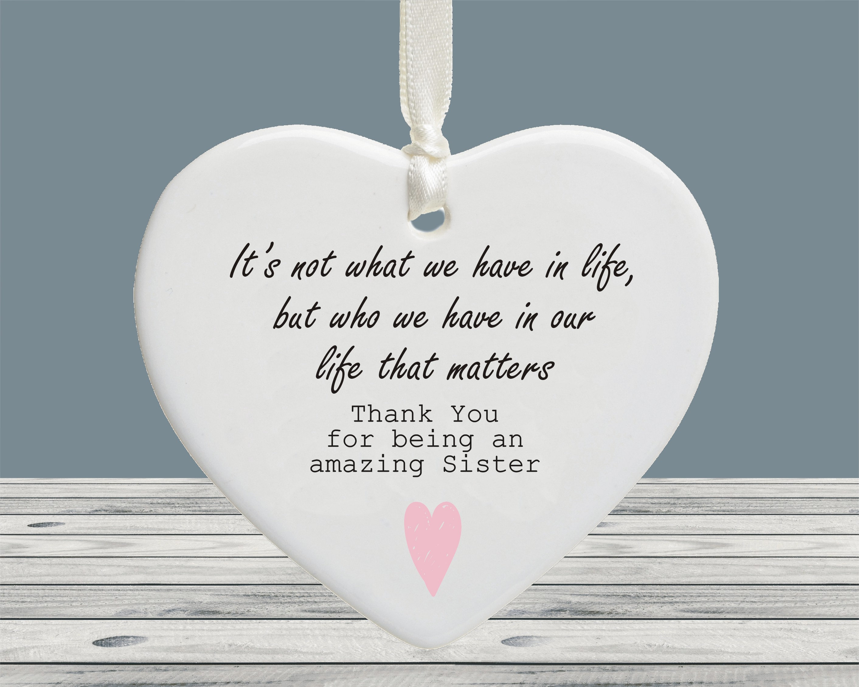 Thank You for Being an Amazing Sister Ceramic Keepsake Heart, Sister ...