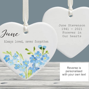 In Loving Memory Forget Me Not Ceramic Ornament Keepsake - Etsy UK