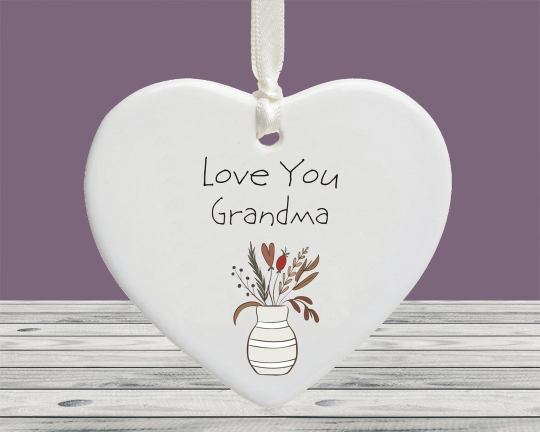 Love You Grandma Ceramic Keepsake Heart, Grandma, Nana Appreciation ...
