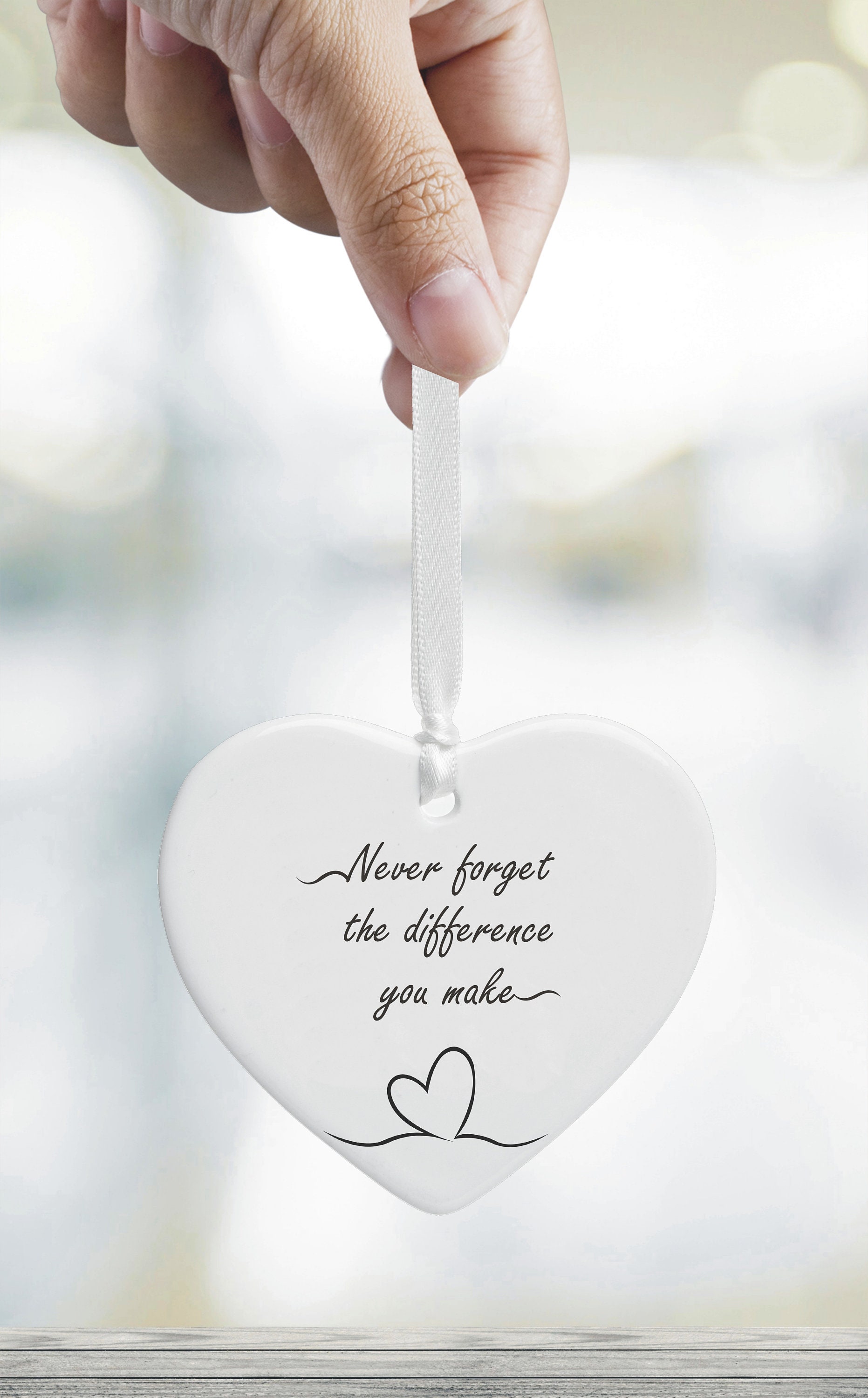 Ceramic Heart Ornament Thank You Gift Ceramic Heart Appreciation Gift ...