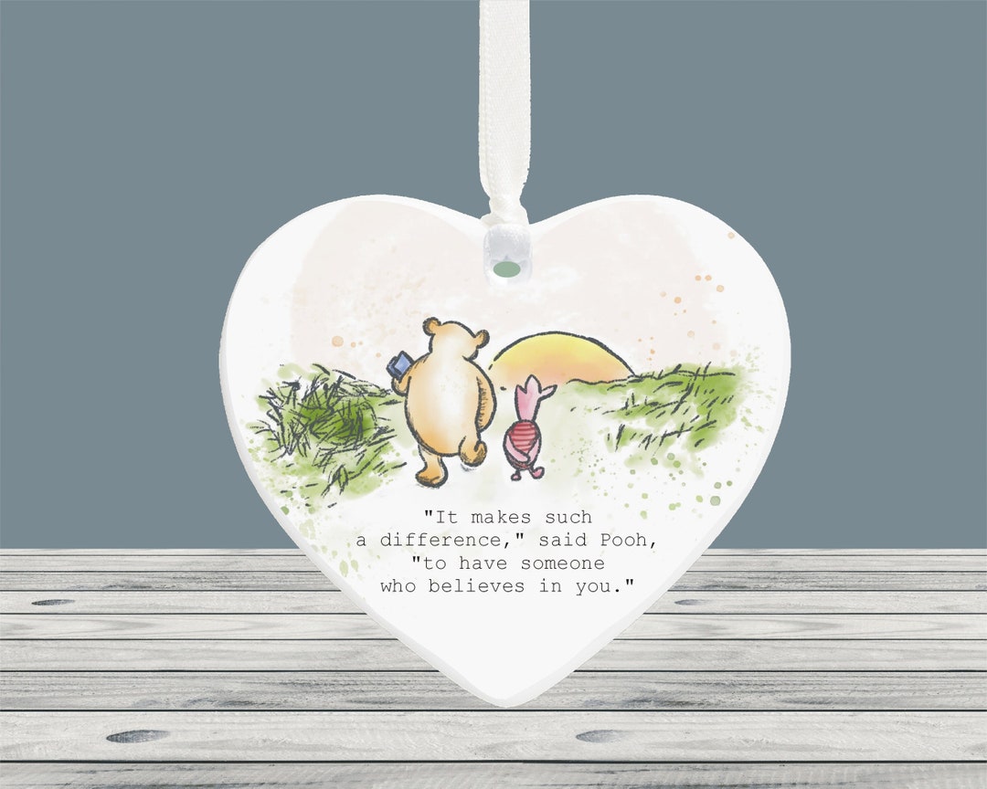 Winnie the Pooh Quote Gift for Teacher - End of Term Ceramic Heart ...