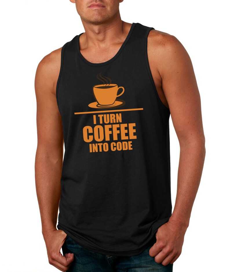 I Turn Coffee Into Code Tank Top Funny Gift for Programmer - Etsy