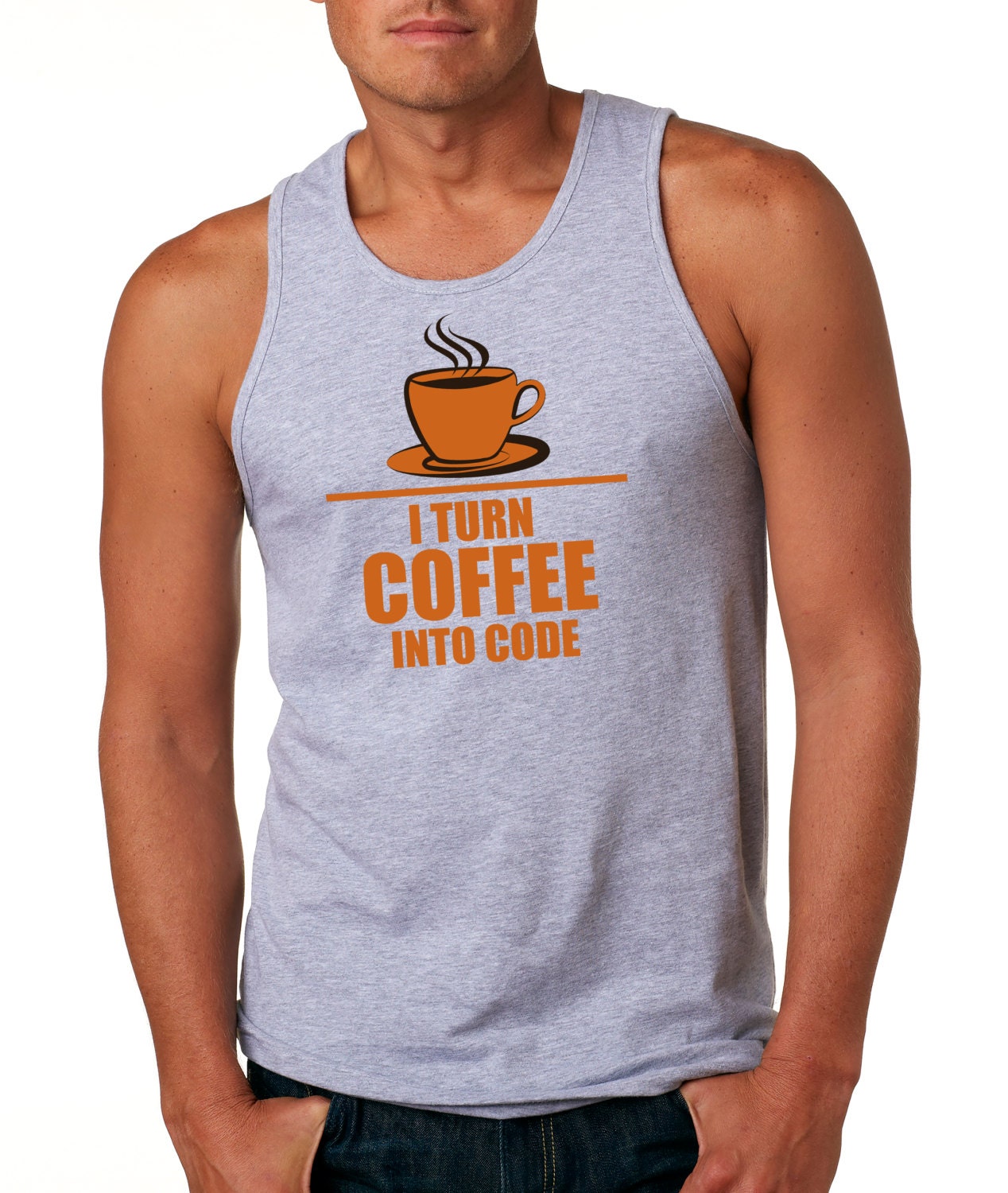 I Turn Coffee Into Code Tank Top Funny Gift for Programmer | Etsy