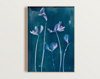 Printable Botanical Wall Art Bamboo Print Cyanotype Art for - Etsy