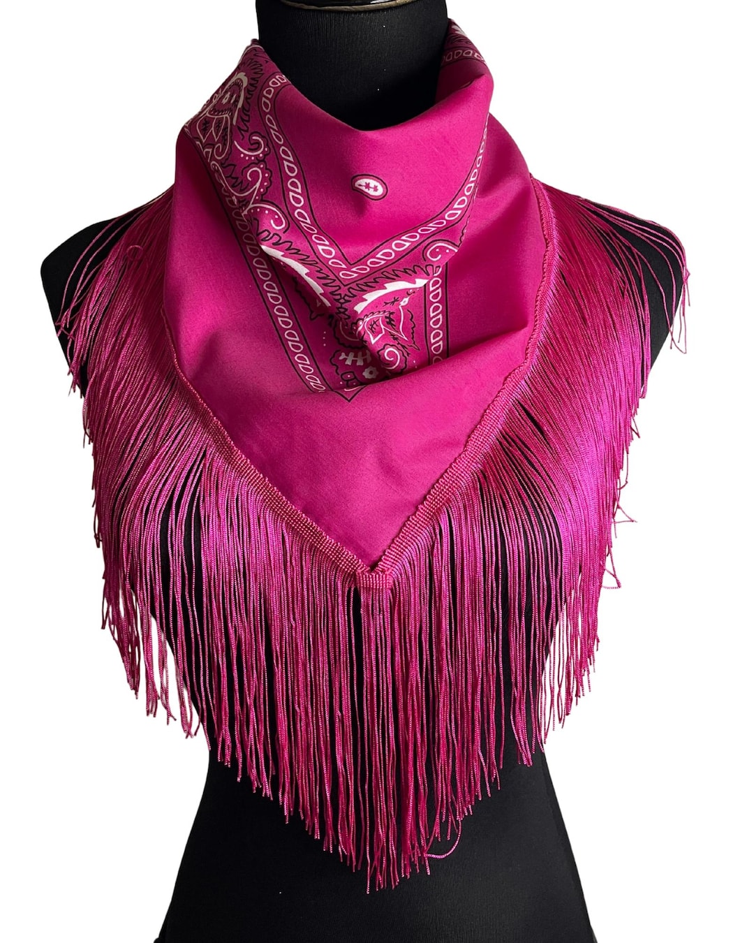 Hot Pink Fringe Bandana – Western Sass Meets Cowgirl Class - Etsy