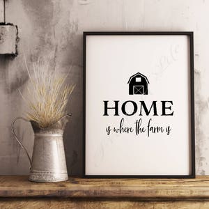 Farmhouse Decor. Home is Where the Farm Is. Instant Download Wall Art ...