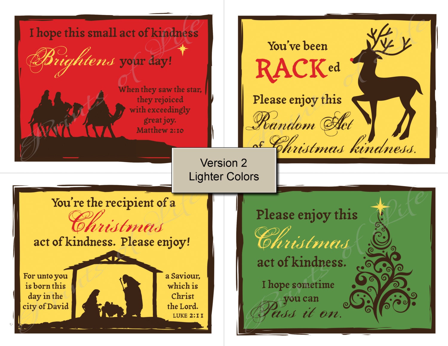 Christmas Act of Kindness Cards. Instant Download Printable. - Etsy