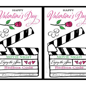 Valentines Day Printable Redbox Code Gift Card. Instant Download ...
