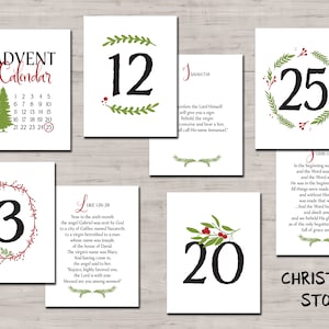 Christmas Advent Bible Verse Cards Printable Christmas - Etsy
