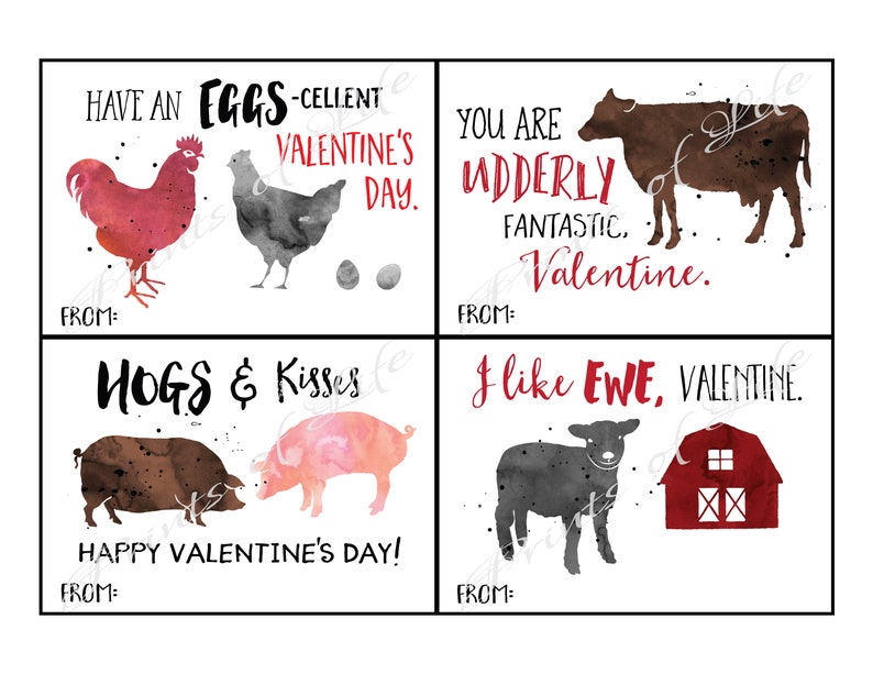 Kids Valentines Day Cards for School. for Boys Girls. Instant - Etsy