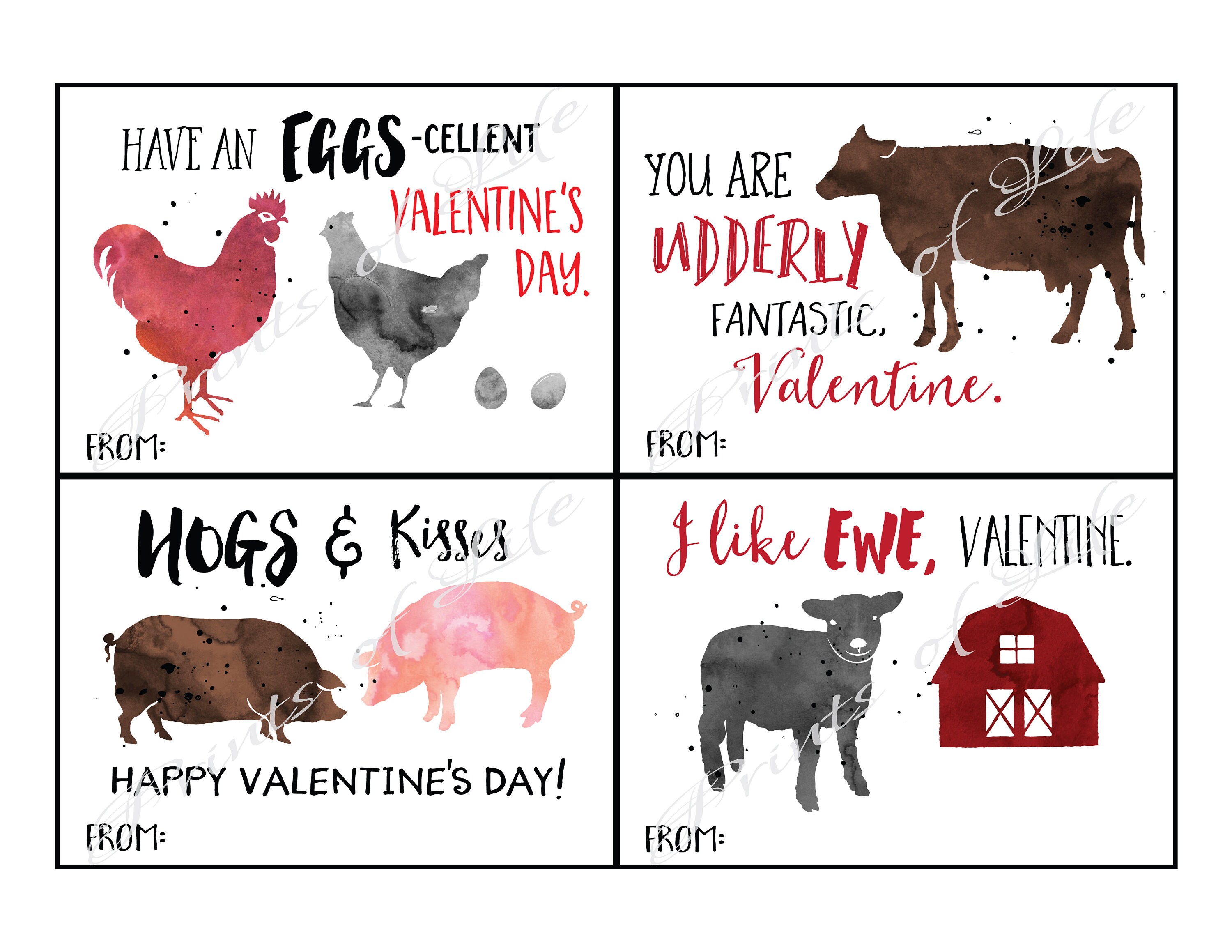 Kids Valentines Day Cards for School. for Boys Girls. Instant Download ...