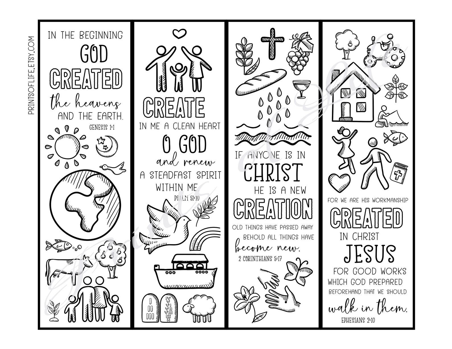 Coloring Bible Bookmarks. Instant Download. Printable Book - Etsy