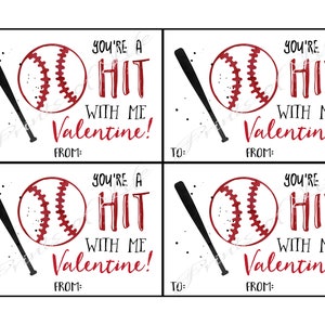 Baseball Kids Valentine Cards. Sports Valentines Day. Boys Girls ...
