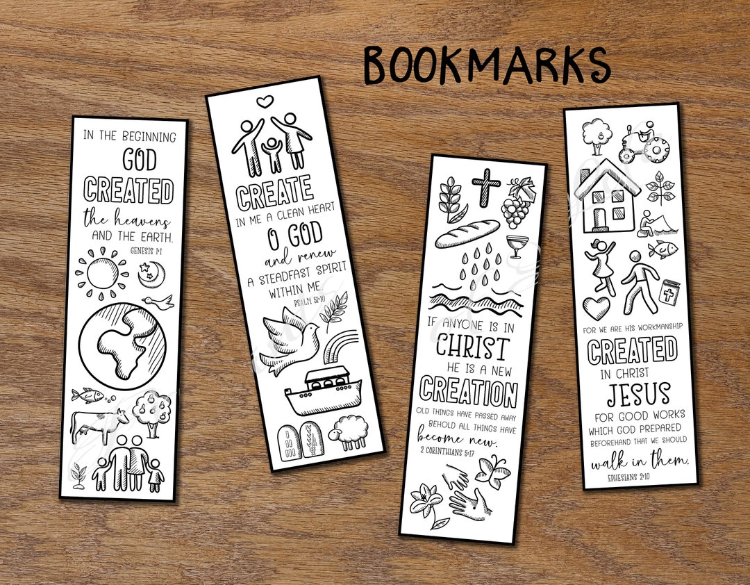 Coloring Bible Bookmarks. Instant Download. Printable Book Marks ...