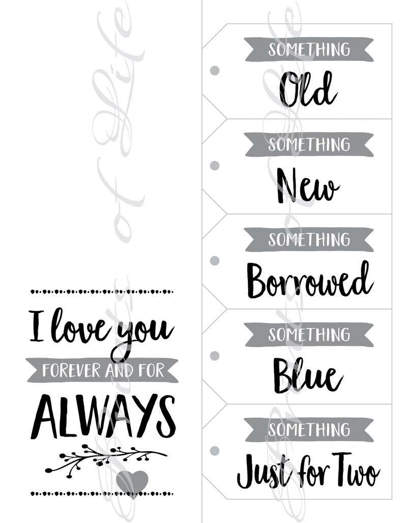 Something Old New Borrowed Blue. Five Gift Tags & Card. - Etsy