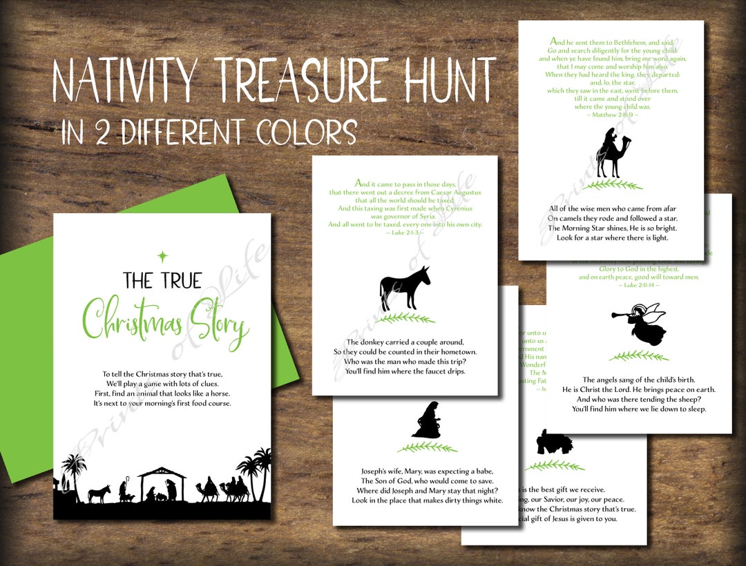Nativity Treasure Hunt. Christmas Scavenger Hunt for Kids. Instant ...