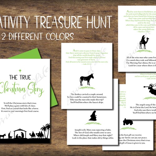 Nativity Christmas Bible Story Scavenger Hunt & Coloring - Etsy