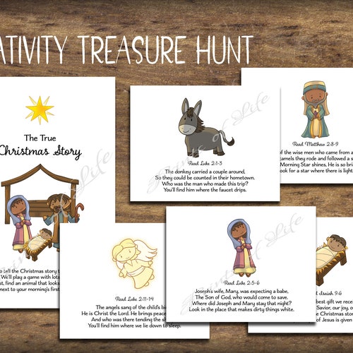 Nativity Christmas Bible Story Scavenger Hunt & Coloring - Etsy