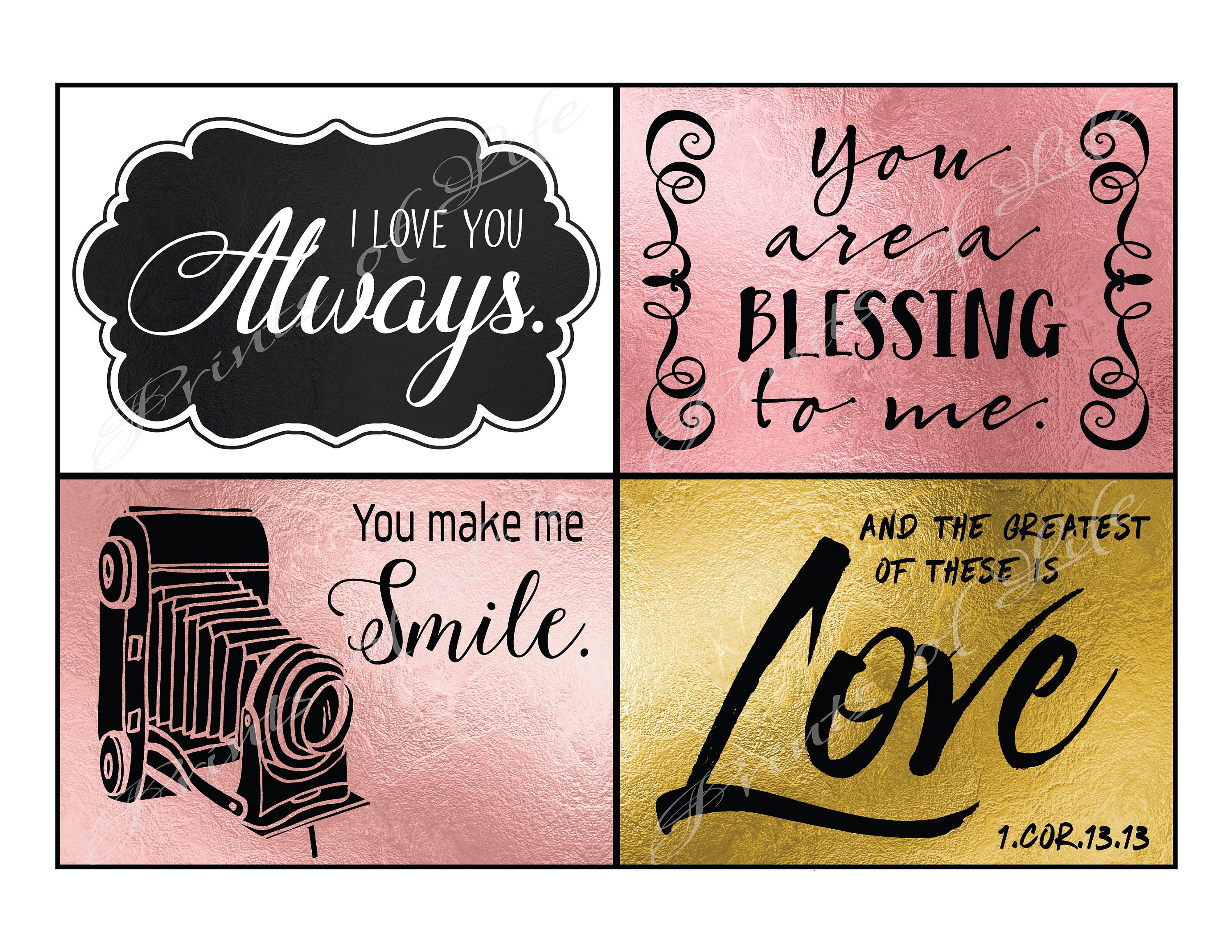 24 LOVE notes. Cards. Valentine's Day. Wedding. Birthday. | Etsy