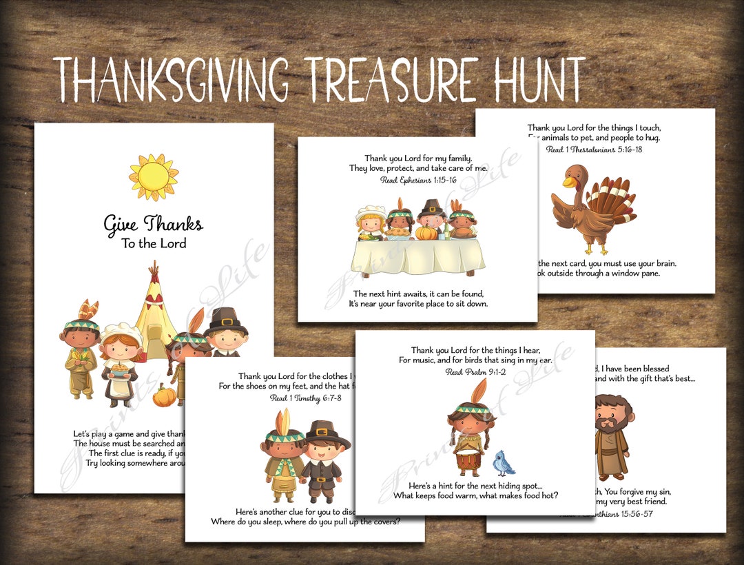 Kids Thanksgiving Scavenger Hunt. Instant Download Printable. Christian ...
