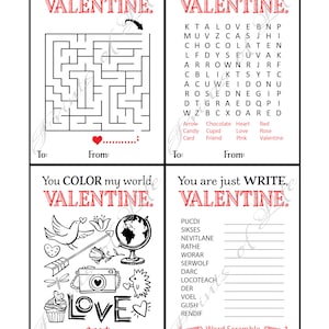 Kids Valentine Cards for School. Puzzles Valentines Day Card. DIY ...