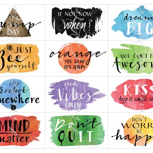 Inspirational Notes. Lunch Box Cards. Instant Download Printable PDF ...