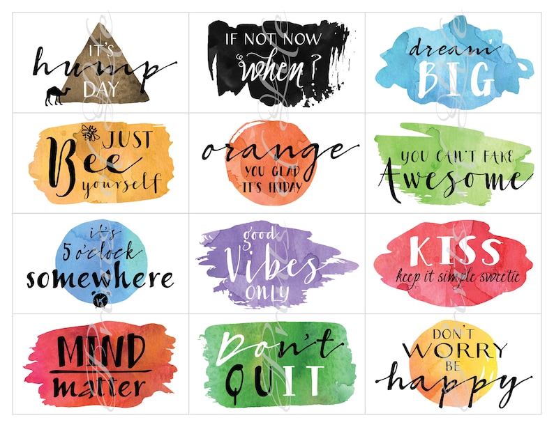 Inspirational Notes. Lunch Box Cards. Instant Download - Etsy