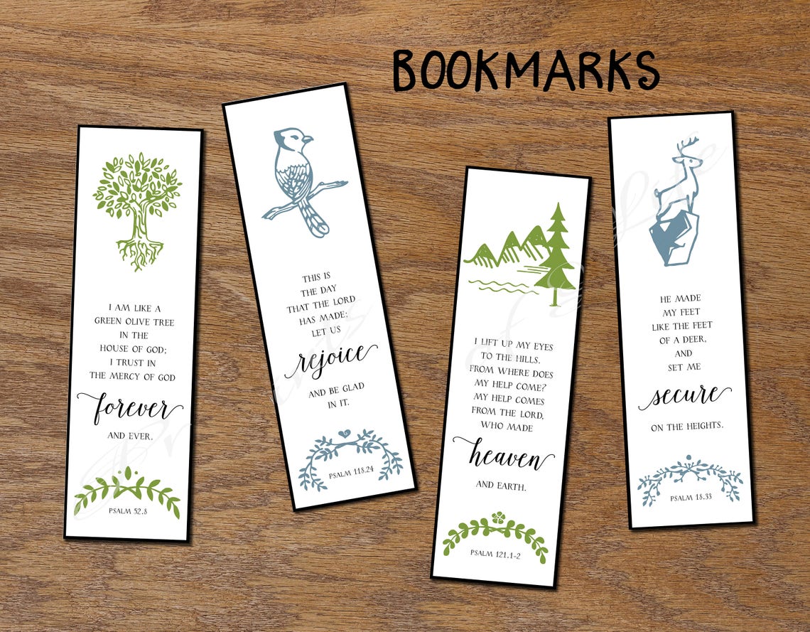 Christian Bookmarks. Instant Download. DIY Printable Bible - Etsy