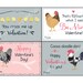 Chicken Valentine Cards for School. Kids Valentines Day Tags - Etsy